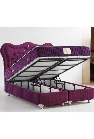 Tek Kişilik Valencia Baza Ve Pırlanta Başlık Fuşya 90 x 190 cm