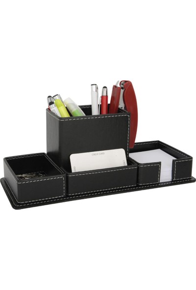 Suni Siyah Deri Kalemlik Seti Ofis Aksesuarı