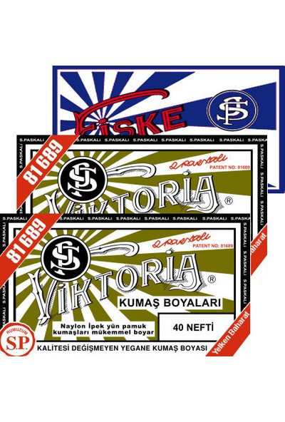 Viktoria Kumaş Boyası Nefti 2Pk+Fiske Sabitleme 1Pk