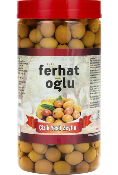 Ferhatoğlu Yeşil Çizik Zeytin 1 kg Ferhatoğlu Yeşil Çizik Zeytin 1 kg