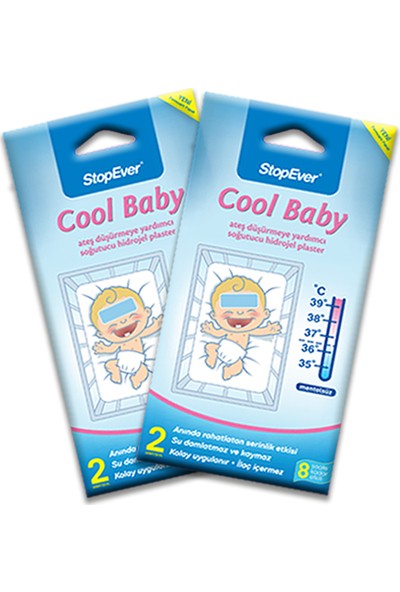 Stopever Coolbaby Soğutucu Hidrojel Plaster- 4 Adet (2x2'li Ekonomik Ambalaj) Stopever Coolbaby Soğutucu Hidrojel Plaster- 4 Adet (2x2'li Ekonomik Ambalaj)