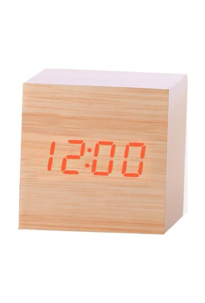 Trendelektro Dijital Termometre Ahşap LED Masaüstü Çalar Saat