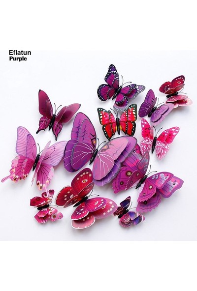 New Fly Duble Çift Katman Kanatlı Yeni Desen 3D Üç Boyutlu Kelebekler