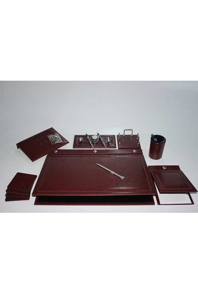 Doğuş Dokuz Parça Düğmeli Sümen Takımı Saatli Bordo