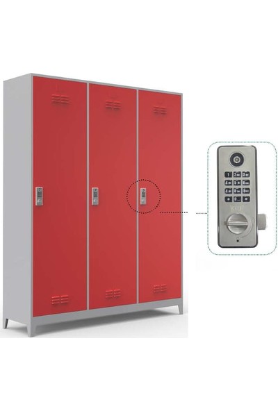 Bahar Çelik Kale Elektronik Kilitli Üçlü Soyunma Dolabı Bahar Çelik Kale Elektronik Kilitli Üçlü Soyunma Dolabı