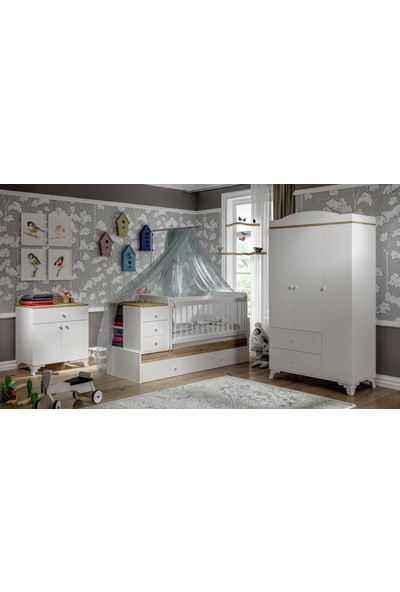 Baby Darling Vega Bebek Odası Takımı Meşe (Mdf)