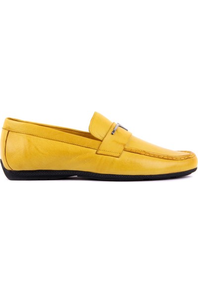 Sail Laker's Sarı Erkek Günlük Deri Ayakkabı