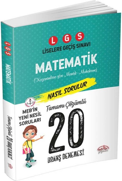 Editör Yayınları 8. Sınıf LGS Matematik Tamamı Çözümlü 20 Deneme Editör Yayınları 8. Sınıf LGS Matematik Tamamı Çözümlü 20 Deneme