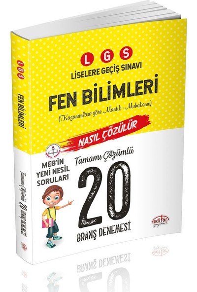 Editör Yayınları 8. Sınıf LGS Fen Bilimleri Tamamı Çözümlü 20 Deneme Sınavı