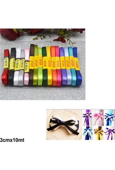 Cansüs 3 cm Saten Şerit Kurdele Fuşya 10Mt 3 Cansüs 3 cm Saten Şerit Kurdele Fuşya 10Mt 3