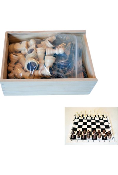 Cansüs Kutulu Ahşap Satranç Seti