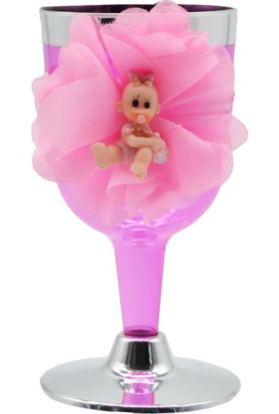 Cansüs 12li Tül Çiçekli Lohusa Kadehi Pembe