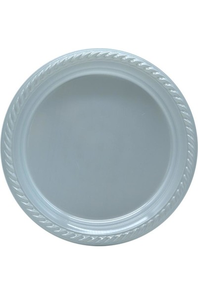 Cansüs 25li Tek Kullanımlık Plastik Tabak Gümüş