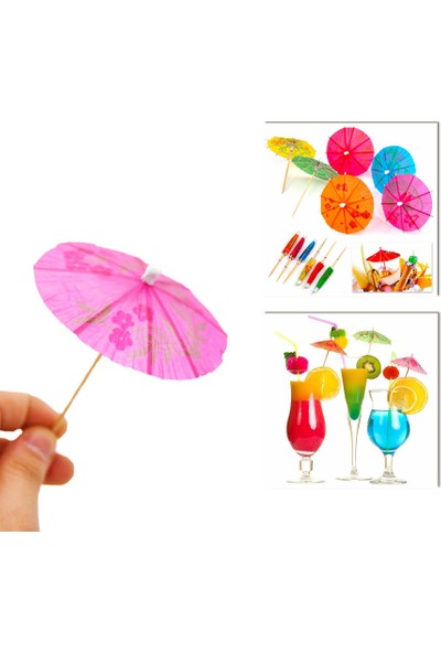 Cansüs 25li Şemsiye Kokteyl Kürdanı Pembe 10 cm Cansüs 25li Şemsiye Kokteyl Kürdanı Pembe 10 cm