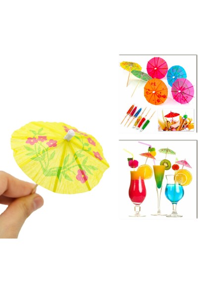 Cansüs 25li Şemsiye Kokteyl Kürdanı Sarı 10 cm Cansüs 25li Şemsiye Kokteyl Kürdanı Sarı 10 cm