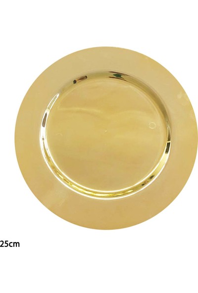 Cansüs 6lı Plastik Krom Tabak Gold 25 cm Cansüs 6lı Plastik Krom Tabak Gold 25 cm