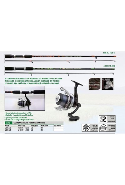 Lineaeffe Extreme 180Cm+20 Lik Makine Spin Seti Lineaeffe Extreme 180Cm+20 Lik Makine Spin Seti