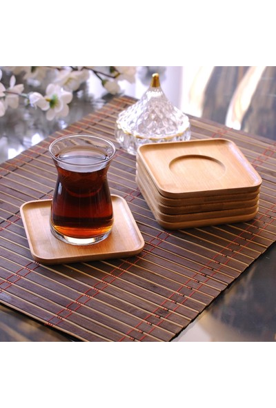 Bambu Çay Tabağı Kare Bambu Çay Tabağı Kare