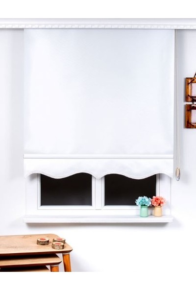 Güneş Perde Brillant Etek Dilimli Beyaz Karartma Stor 60X200 cm Güneş Perde Brillant Etek Dilimli Beyaz Karartma Stor 60X200 cm
