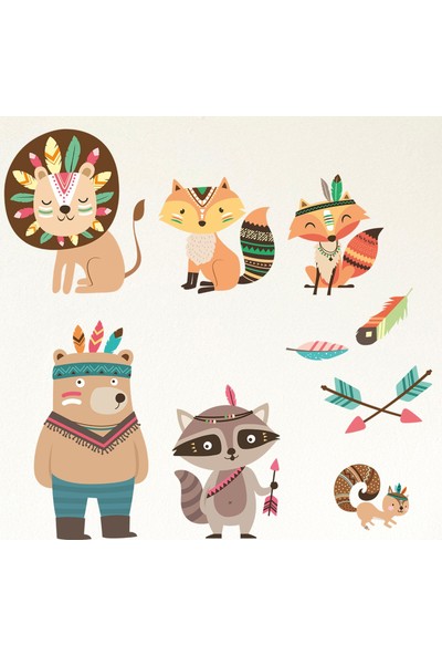 Dekor Loft Kızılderili Çocuk Odası Duvar Sticker Cs-650 Kahverengi Dekor Loft Kızılderili Çocuk Odası Duvar Sticker Cs-650 Kahverengi