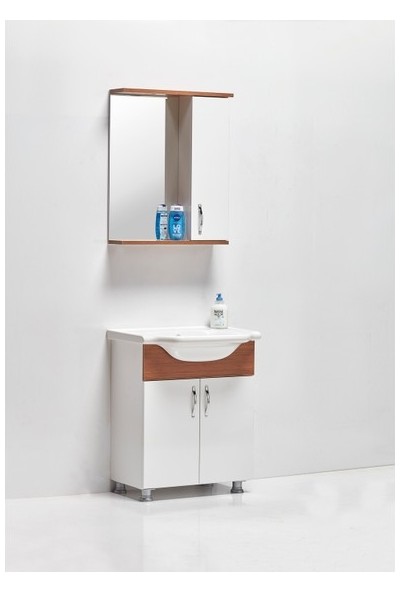 Hepsi Home Saydam Royal 55 cm Mdf Banyo Dolabı Teak Beyaz Hepsi Home Saydam Royal 55 cm Mdf Banyo Dolabı Teak Beyaz