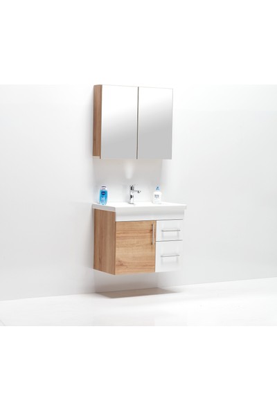 Hepsi Home Saydam Primera 80 Cm Mdf Banyo Dolabı Meşe Beyaz Hepsi Home Saydam Primera 80 Cm Mdf Banyo Dolabı Meşe Beyaz