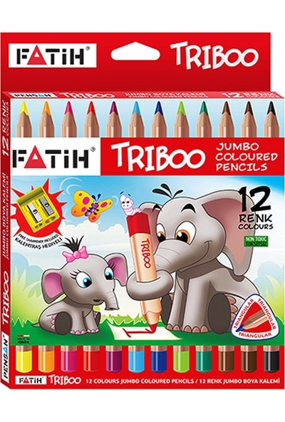 Fatih Triboo Jumbo Kuru Boya 12 Li