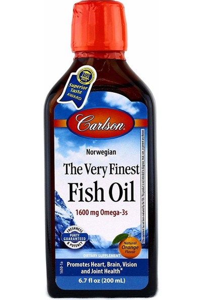 Carlson Balık Yağı Portakal Aromalı 200 ml Carlson Balık Yağı Portakal Aromalı 200 ml