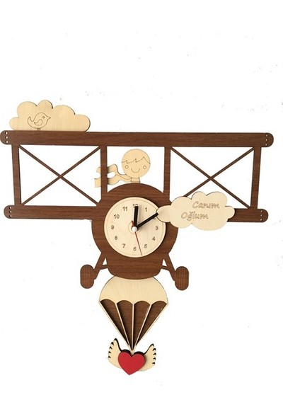 Good Time Canım Oğlum Uçaklı Sallanır Sarkaçlı Duvar Saati Good Time Canım Oğlum Uçaklı Sallanır Sarkaçlı Duvar Saati