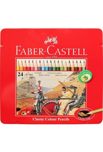 Faber-Castell Metal Kutu Boya Kalemi 24 Renk
