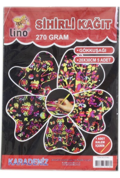 Lino Sihirli Kağıt 5'Li 270 Gr.20X30Cm (Kalem Hediyeli)