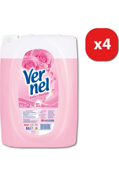 Vernel Çamaşır Yumuşatıcısı Gülün Büyüsü 5 lt 50 yıkama 4 lü Mix Vernel Çamaşır Yumuşatıcısı Gülün Büyüsü 5 lt 50 yıkama 4 lü Mix