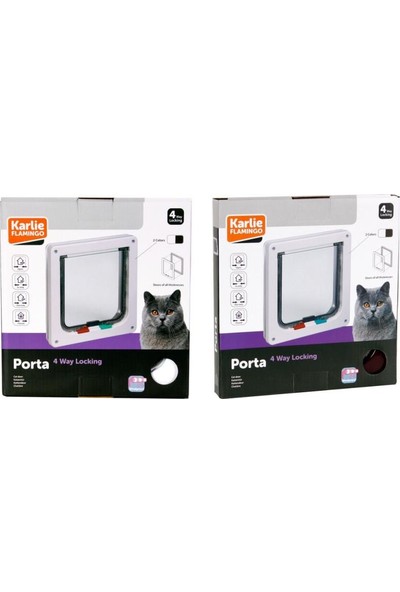 Karlie 4Yön Kilitli Kedi Kapisi 19,2X20Cm K.Rengi