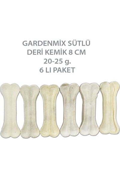 Garden Mix Sütlü Pres Deri Köpek Çiğneti Kemik 20-25 Gr 6 Lı Garden Mix Sütlü Pres Deri Köpek Çiğneti Kemik 20-25 Gr 6 Lı