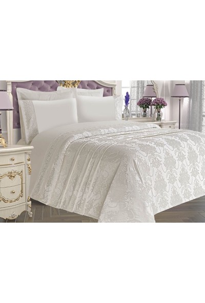 Özdi̇Lek Çift Kişilik Şönil Pike Takımı-Clara Krem Özdi̇Lek Çift Kişilik Şönil Pike Takımı-Clara Krem