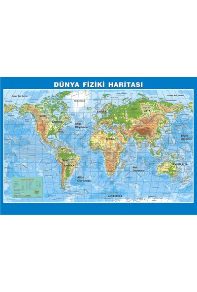 Meteor Dünya Haritası Çıtalı Askılı 70 x 100