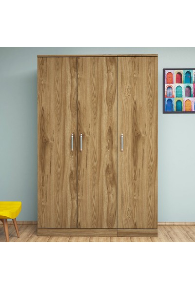 Bimossa K3025 3 Kapaklı Gardırop - Ceviz