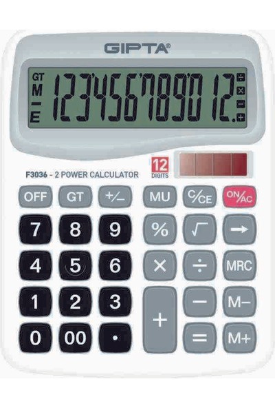Gıpta Hesap Makinası 12 Hane Masa Tipi F3036