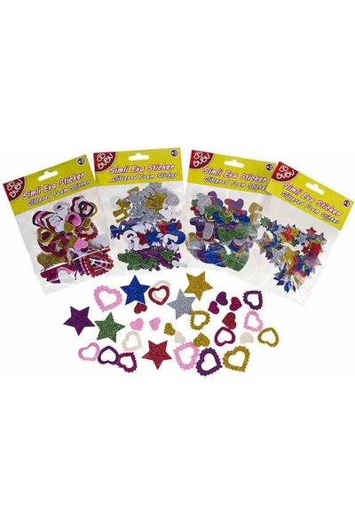 Bu-Bu Simli Eva Stıcker 24'Lü Pvc Bubu00097 Bu-Bu Simli Eva Stıcker 24'Lü Pvc Bubu00097