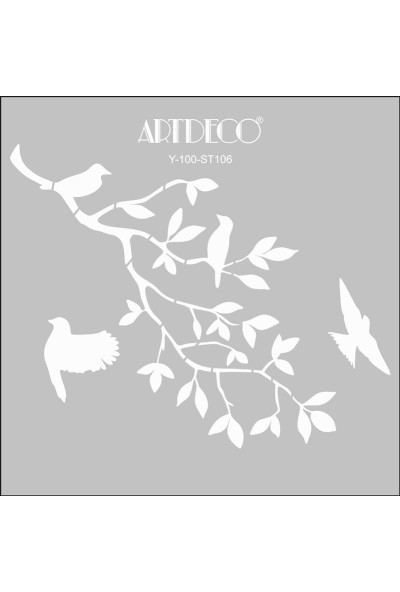 Artdeco Resim Şablonu 30X30 Daldaki Kuşlar St106 Artdeco Resim Şablonu 30X30 Daldaki Kuşlar St106