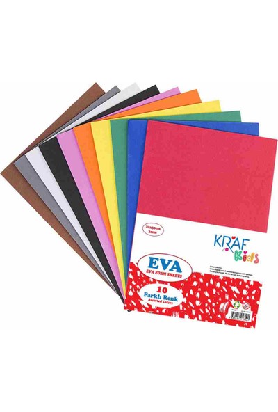 Kraf Kids Eva 20X30 2 Mm Karişik Renk 10 Lu Kk05