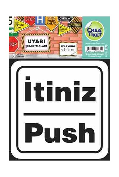 Crea Etiket Uyarı İtiniz/Push Etiketi 1176