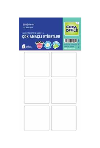 Crea Worls Ofis Etiketi 35 X 35 Boş Etiket 1201