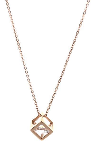 Mat Takı Tasarım 14 Ayar Altın Küp Kolye