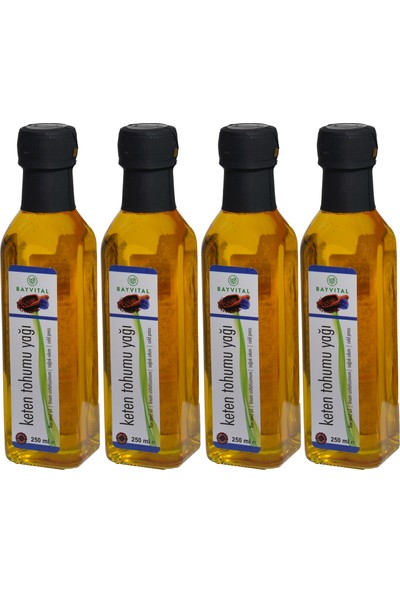 Bayvital 4 X 250 ml Soğuk Sıkım Keten Tohumu Yağı 1 lt Bayvital 4 X 250 ml Soğuk Sıkım Keten Tohumu Yağı 1 lt