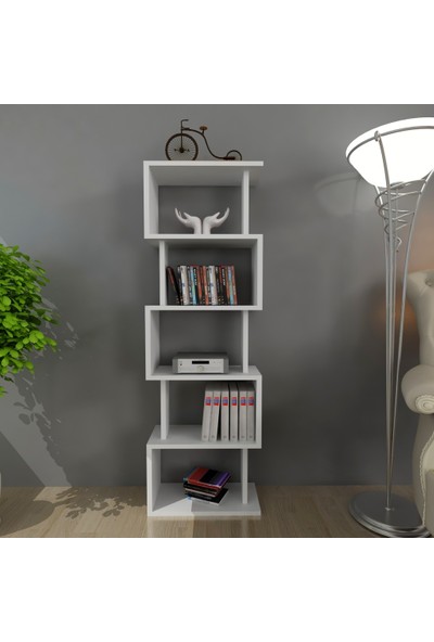 Moonlife Zero Dekoratif Kitaplık Beyaz