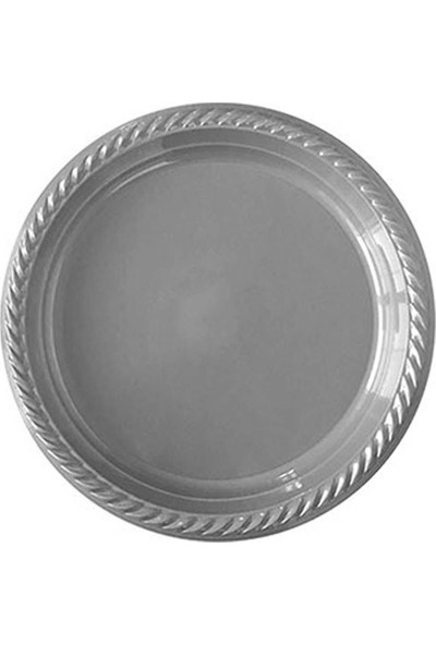 Parti Feneri Gümüş/Gri Plastik Tabak 22 cm 25 Adet Parti Feneri Gümüş/Gri Plastik Tabak 22 cm 25 Adet