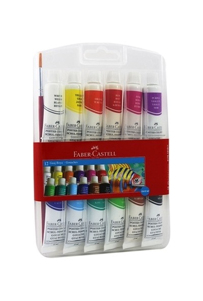 Faber-Castell 12 Renk Guaj Boya Tüp 12 Ml. 121011 Faber-Castell 12 Renk Guaj Boya Tüp 12 Ml. 121011
