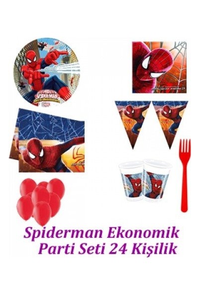 Parti Feneri Spiderman Ekonomik Parti Seti 24 Kişilik Parti Feneri Spiderman Ekonomik Parti Seti 24 Kişilik