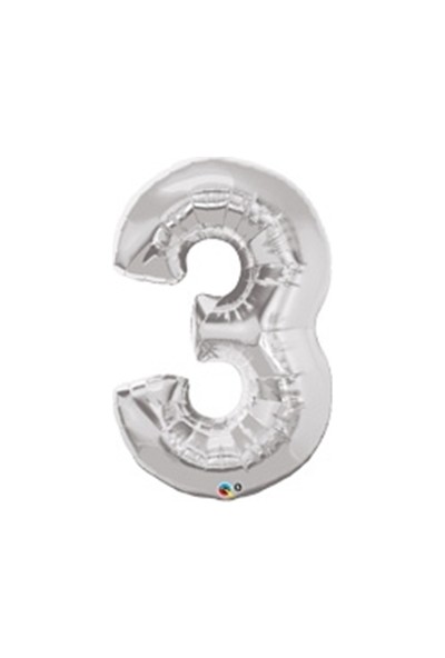 Parti Feneri 3 Rakamı Gümüş Rakam Folyo Balon 90 cm Parti Feneri 3 Rakamı Gümüş Rakam Folyo Balon 90 cm